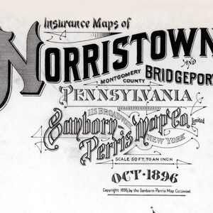 1896 Town Map of Norristown Montgomery County Pennsylvania - Etsy