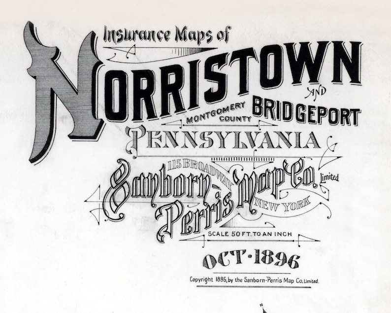 1896 Town Map of Norristown Montgomery County Pennsylvania - Etsy