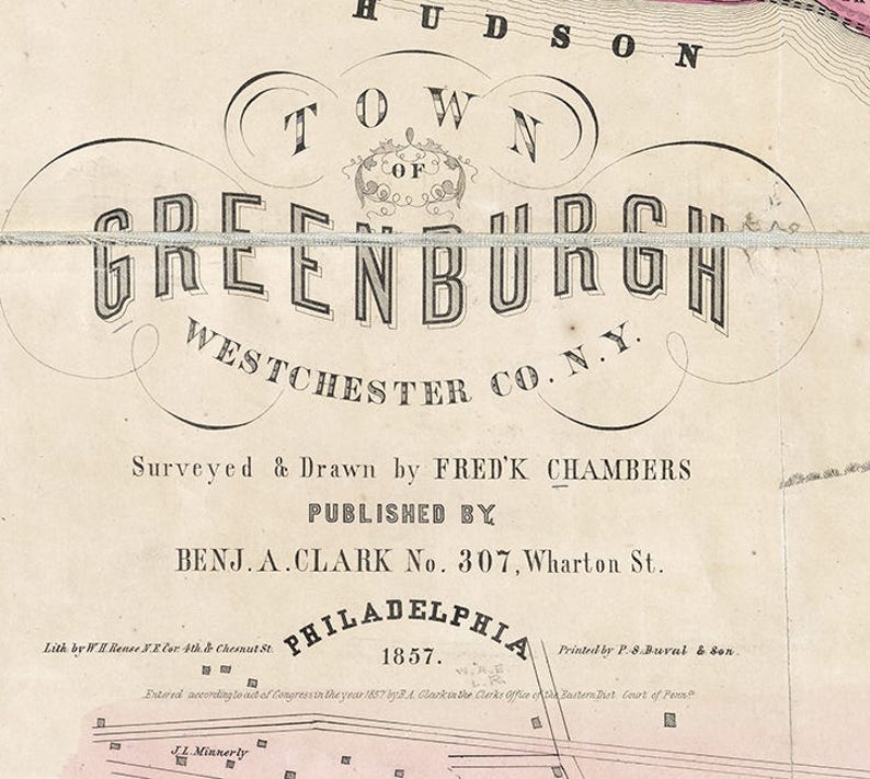 1857 Map of Greenburgh Westchester County New York - Etsy Canada