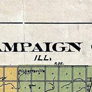 1909 Map of Champaign County Illinois - Etsy
