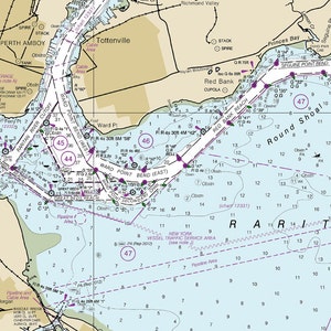 2014 Nautical Map of New York Harbor New York City - Etsy