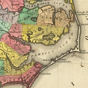 1822 Map of North Carolina - Etsy