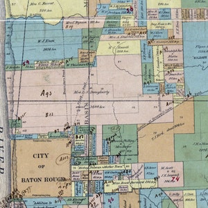 1895 Map of East Baton Rouge Parish (county) Louisiana - Etsy
