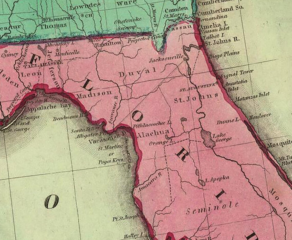 1835 Map of the United States America - Etsy