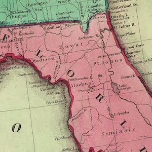 1835 Map of the United States America - Etsy
