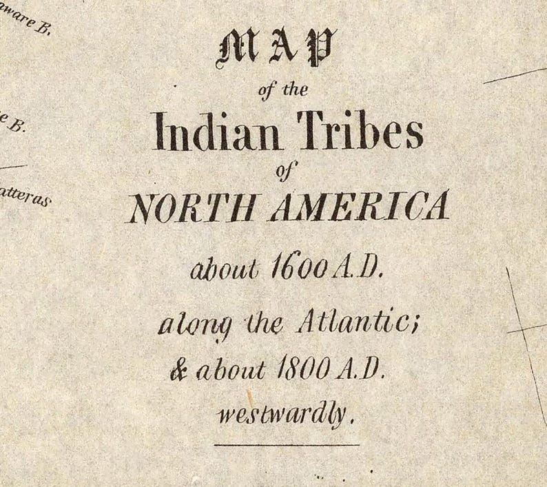 1836 Map of Indian Tribes of North America by Albert Gallatin - Etsy
