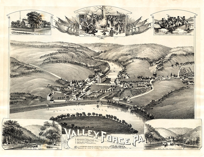 1890 Panoramic Map of Valley Forge Pennsylvania - Etsy