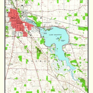 1964 Map of Lake Manitou Indiana Rochester - Etsy