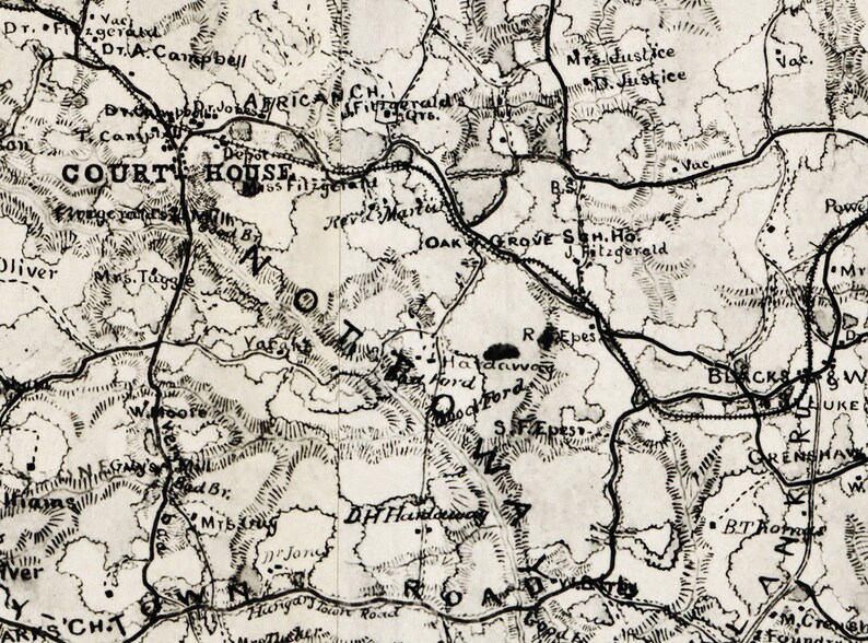 1864 Map of Nottoway County Virginia - Etsy