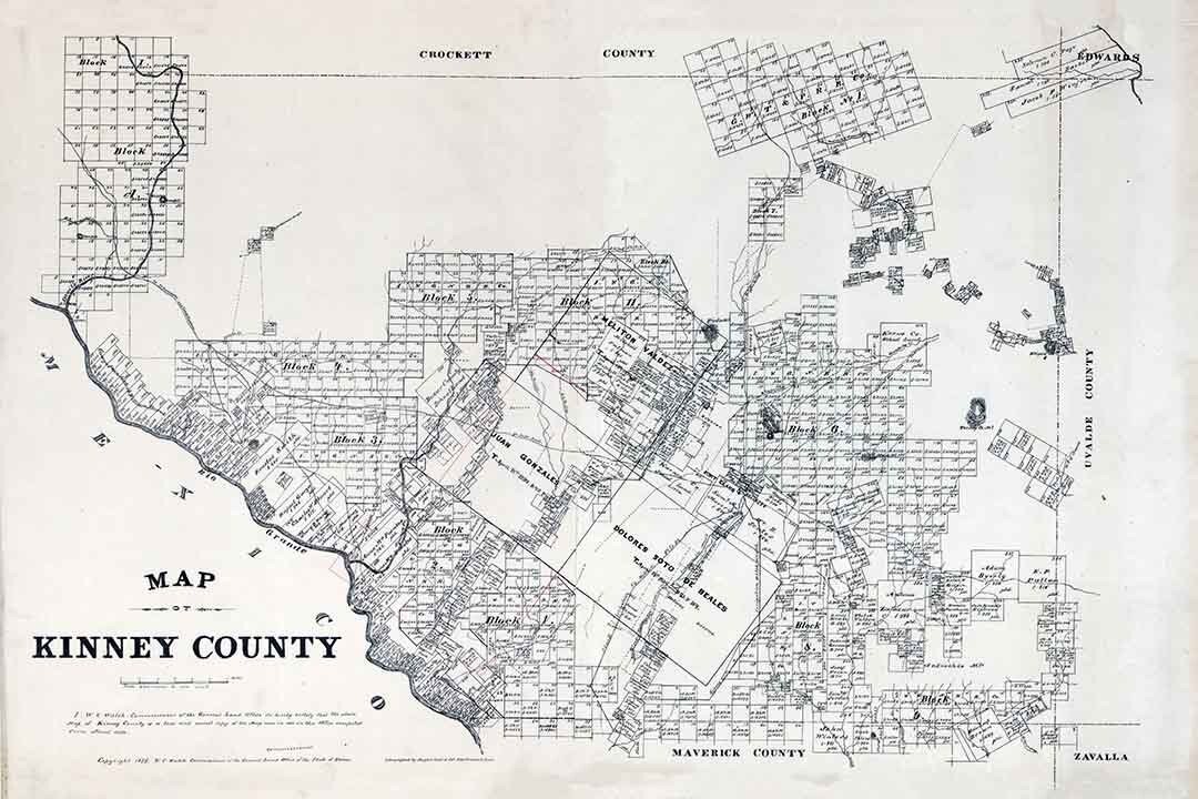 1879 Farm Line Map of Kinney County Texas - Etsy