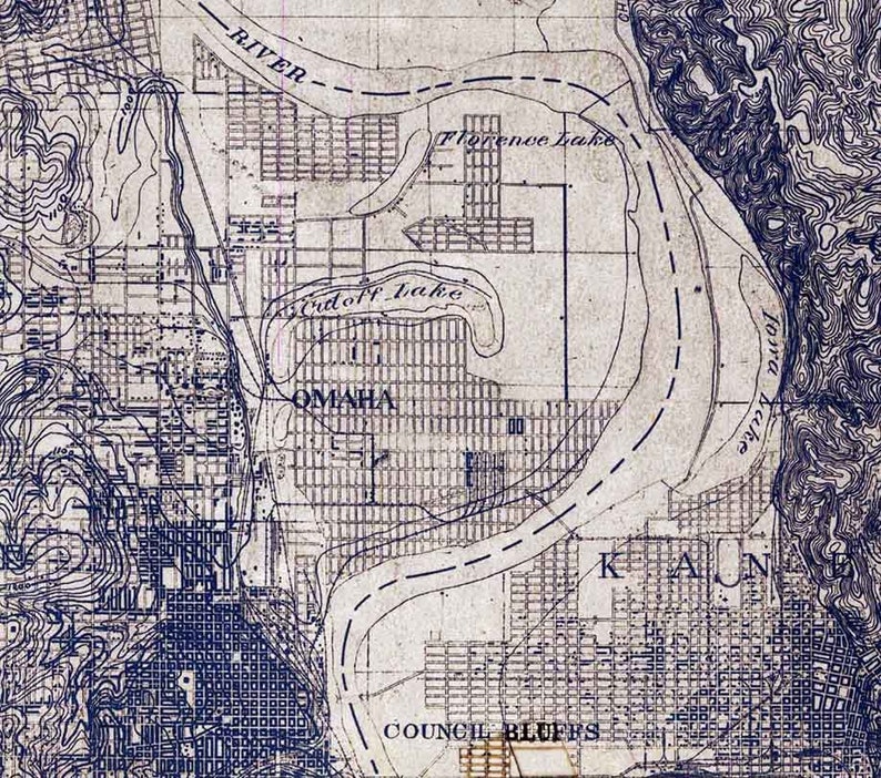 1893 Topo Map of Omaha Nebraska - Etsy