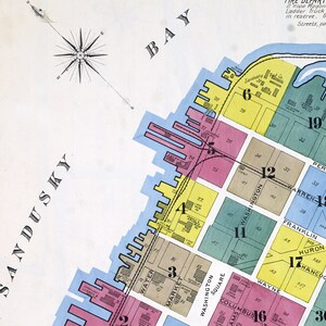 1893 Town Map of Sandusky Erie County Ohio - Etsy