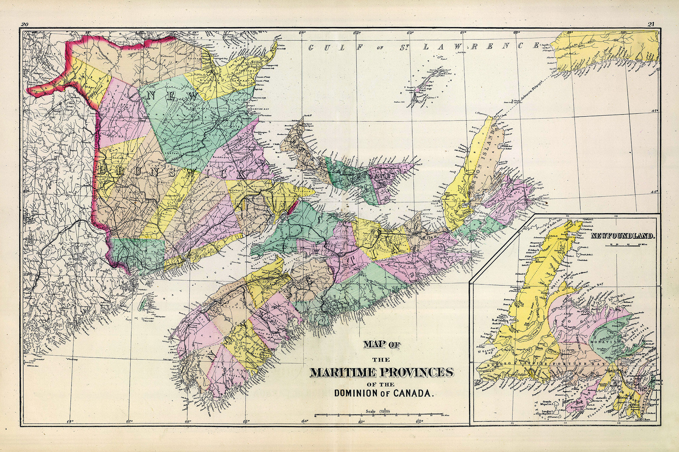 1878 Map of the Maritime Provinces Canada - Etsy UK