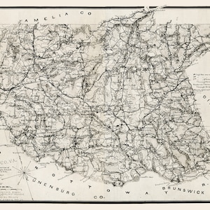 1864 Map of Nottoway County Virginia - Etsy