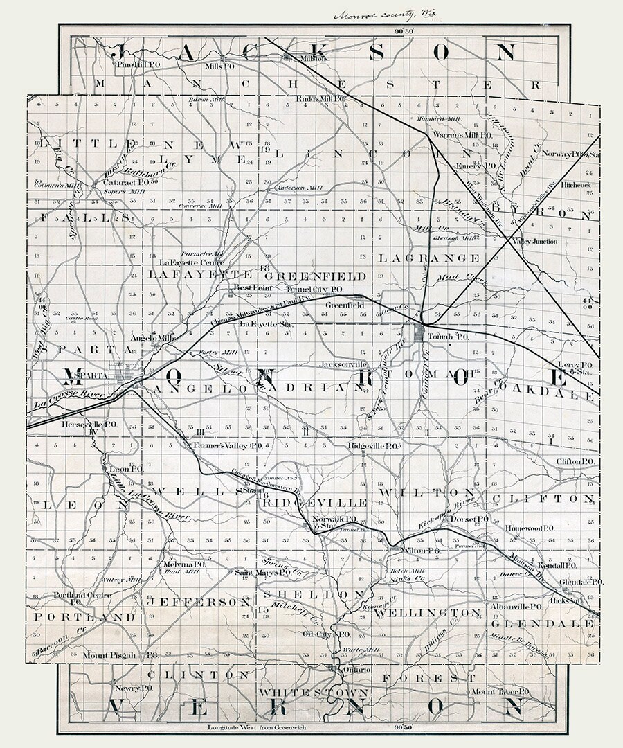 1880 Map of Monroe County Wisconsin - Etsy