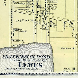 1868 Map of Lewes and Rehoboth Delaware - Etsy
