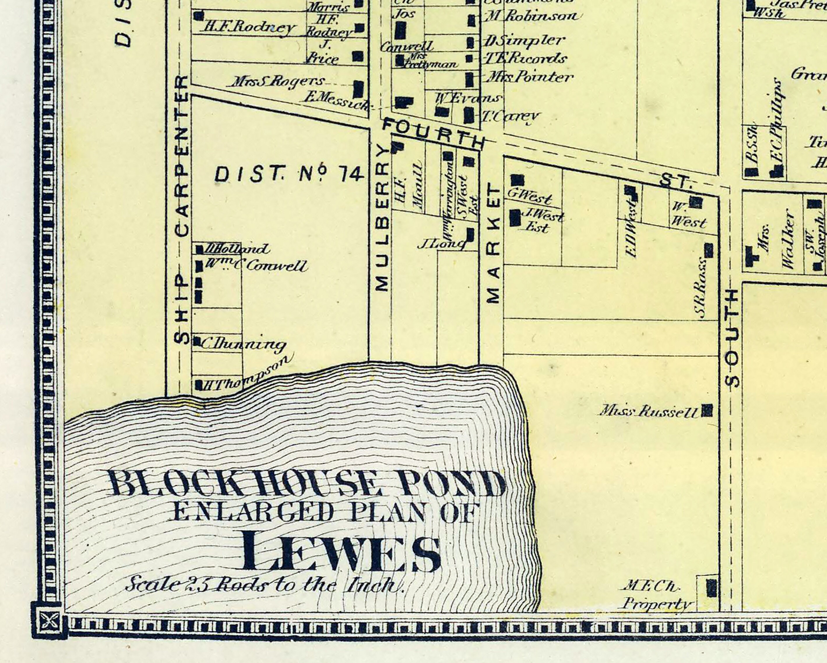 1868 Map of Lewes and Rehoboth Delaware - Etsy