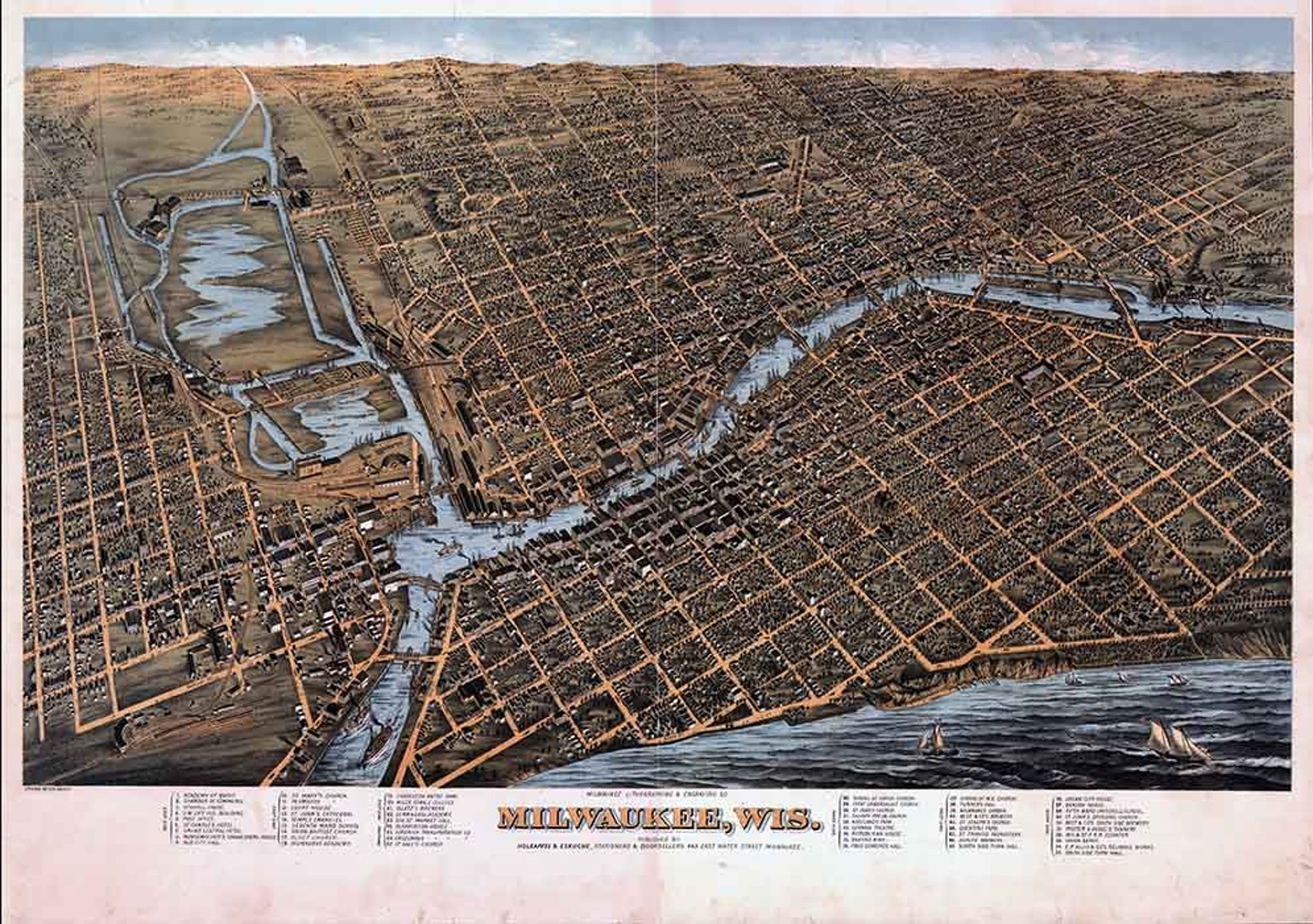 1872 Panoramic Map of Milwaukee Wisconsin - Etsy