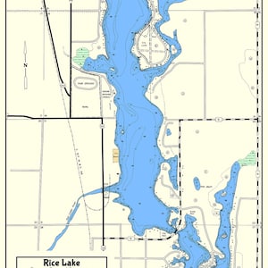 1970 Map of Rice Lake Barron County Wisconsin - Etsy