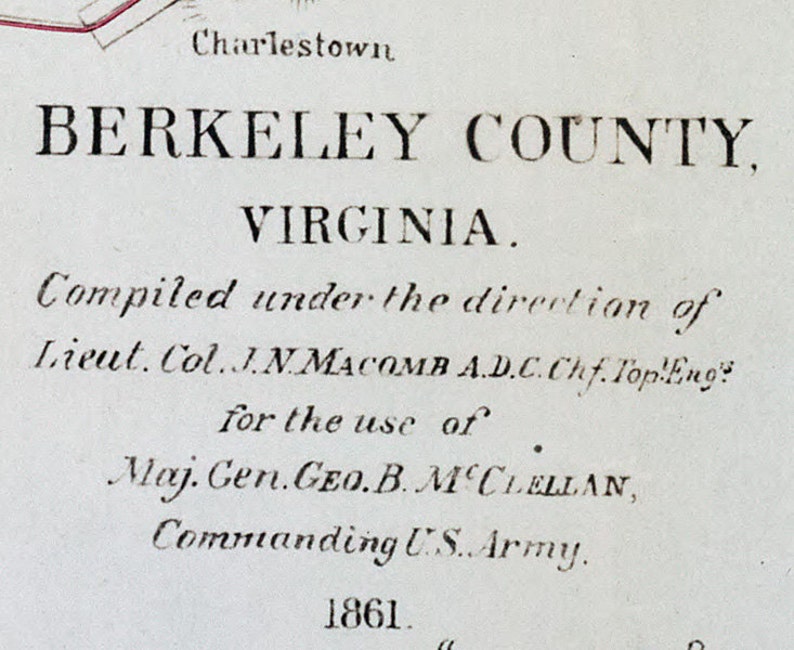 1861 Map of Berkeley County Virginia Historical Places - Etsy