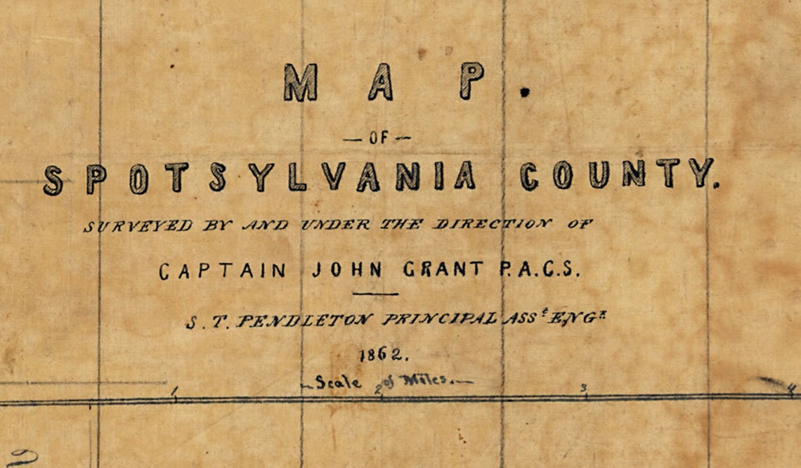 1862 Map of Spotsylvania County Virginia Family Names Genealogy - Etsy