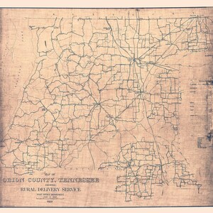 1931 Map of Obion County Tennessee - Etsy
