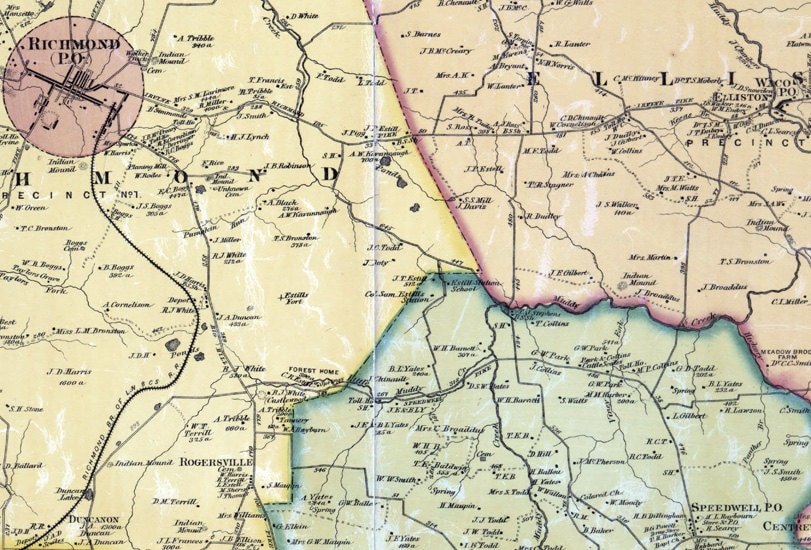 1876 Map of Madison County Kentucky Richmond - Etsy