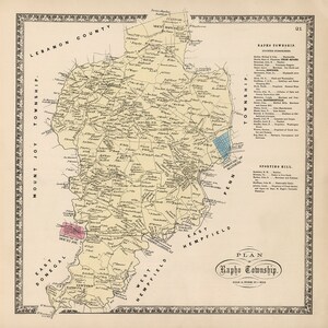 1864 Map of Rapho Township Lancaster County Pennsylvania - Etsy