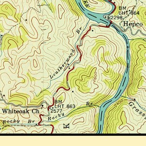 1942 Map of Waterville Lake North Carolina - Etsy