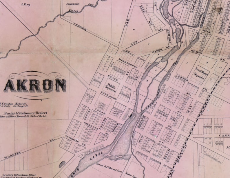 1856 Farm Line Map of Summit County Ohio Akron - Etsy