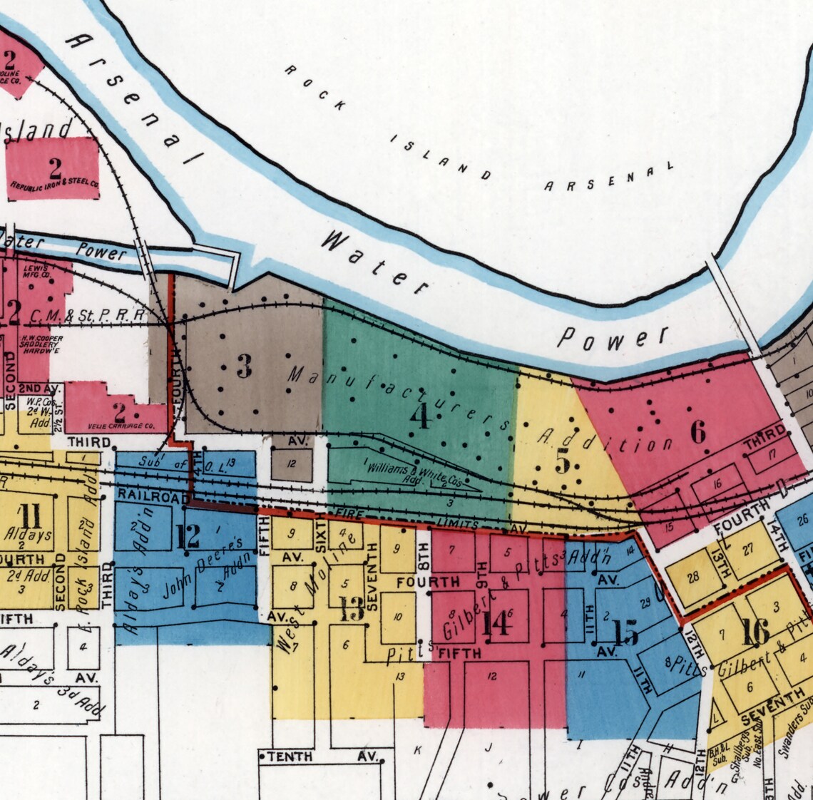 1906 Map of Moline Rock Island County Illinois - Etsy