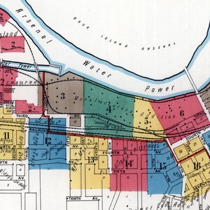 1906 Map of Moline Rock Island County Illinois - Etsy