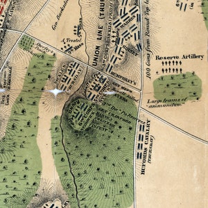 1863 Map of Gettysburg Pennsylvania Battlefield - Etsy