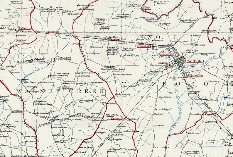 1905 Map of Edgecombe County North Carolina - Etsy