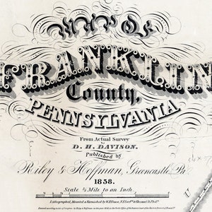 1858 Map of Franklin County Pa From Actual Surveys - Etsy