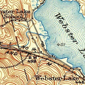 1931 Map of Webster Lake Franklin Falls New Hampshire - Etsy