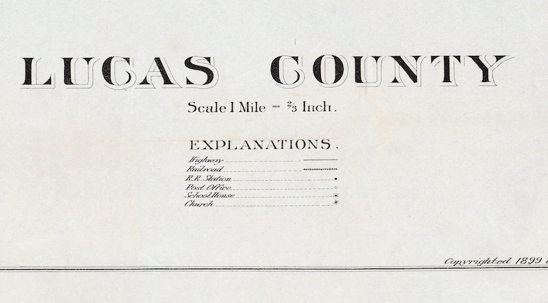 1899 Map of Lucas County Ohio - Etsy