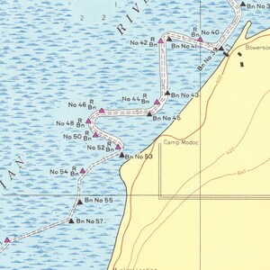 1960 Nautical Map of Indian River Michigan - Etsy