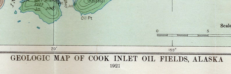 1921 Map of Cook Inlet Oil Fields Alaska - Etsy
