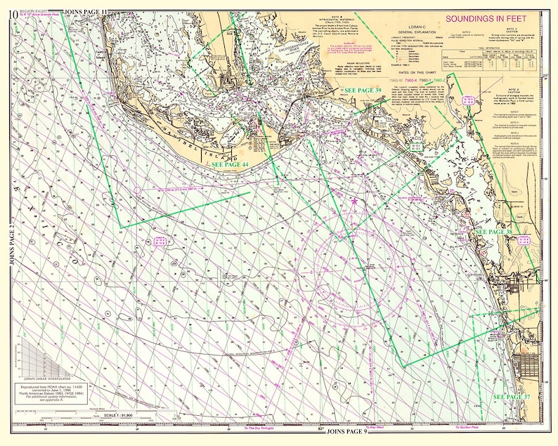 1996 Nautical Chart Map of Sanibel Island Florida Region - Etsy