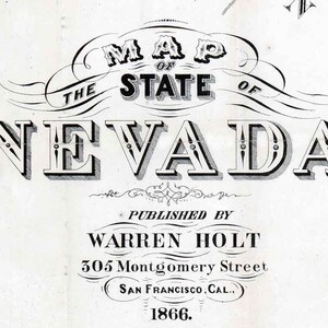 1866 Map of the State of Nevada - Etsy