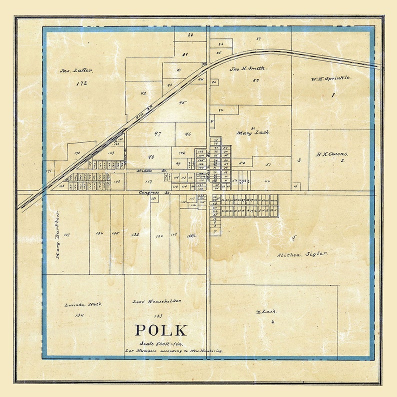 1897 Town Map of Polk Ashland County Ohio - Etsy
