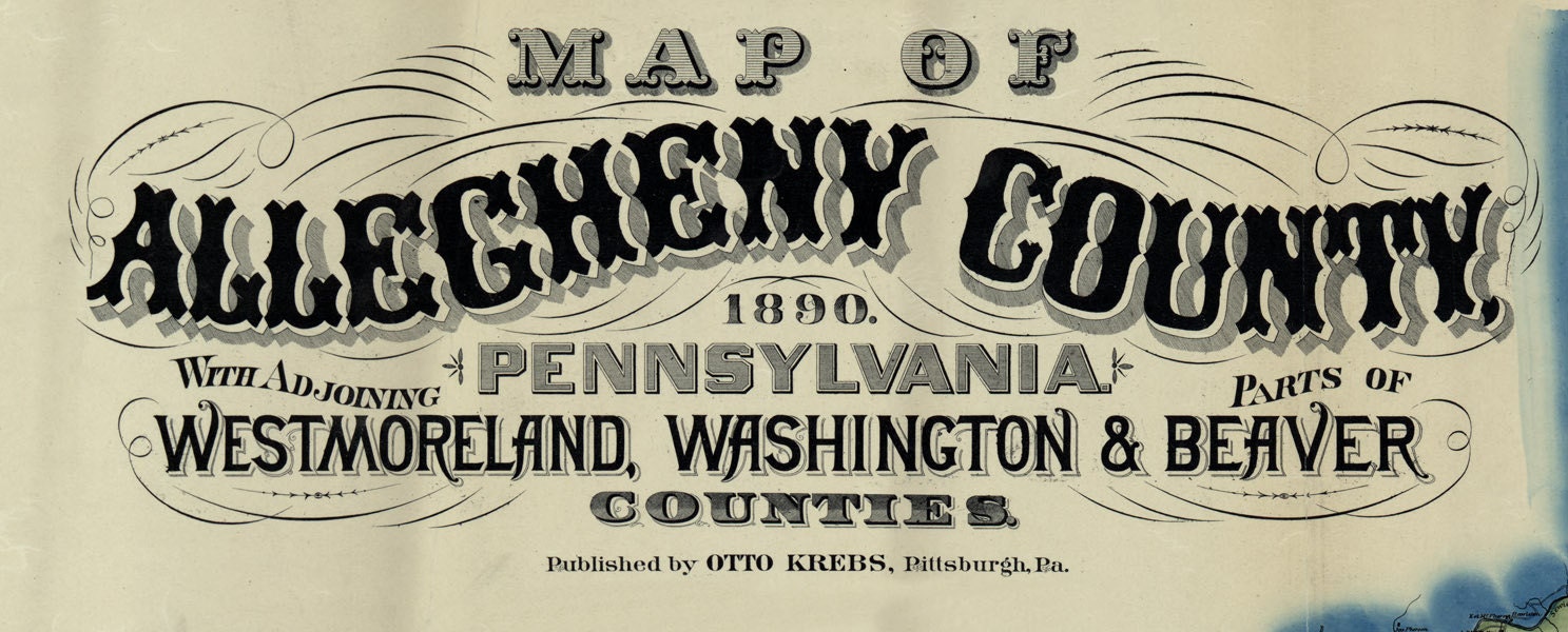 1890 Map of Allegheny County Pennsylvania - Etsy