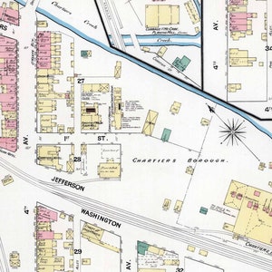 1889 Town Map of Mansfield Borough Allegheny County Pennsylvania - Etsy