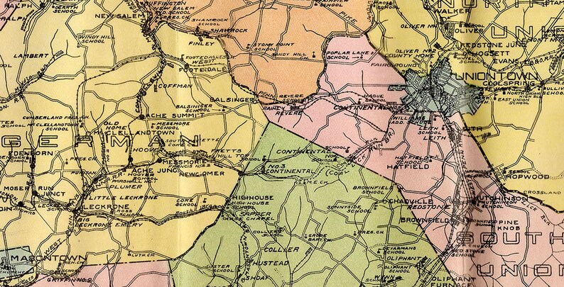 1912 Map of Fayette County Pennsylvania Coal Mines Coke Ovens - Etsy