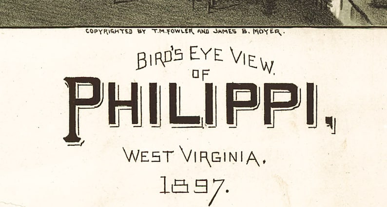 1897 Panoramic Map of Philippi West Virginia - Etsy