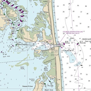 2022 Nautical Chart of Cape Henlopen to Indian River Inlet - Etsy
