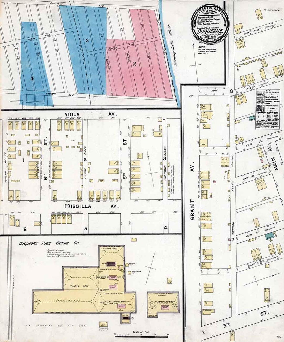 1891 Town Map of Duquesne Allegheny County Pennsylvania - Etsy