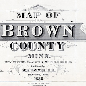 1886 Farm Line Map of Brown County Minnesota Sleepy Eye - Etsy