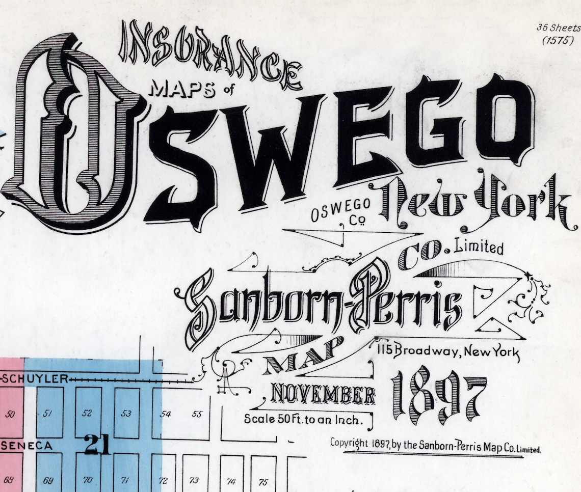 1897 Map of Oswego Oswego County New York - Etsy